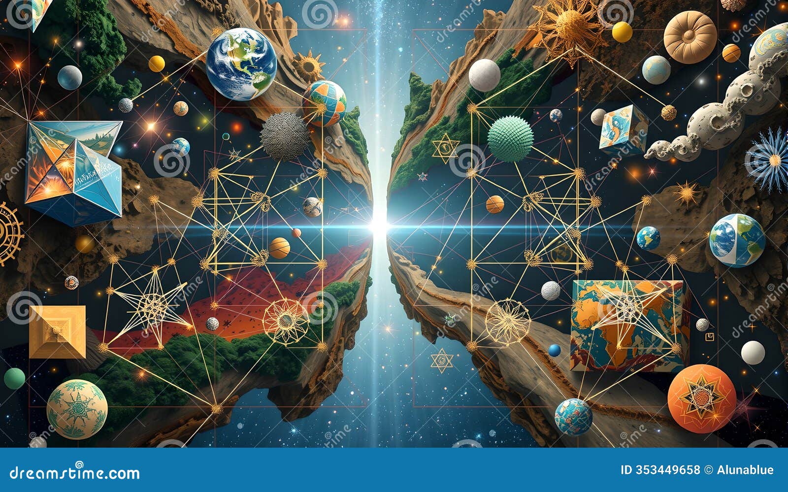 Geometric Gateways between Parallel Worlds Stock Photo - Image of ...