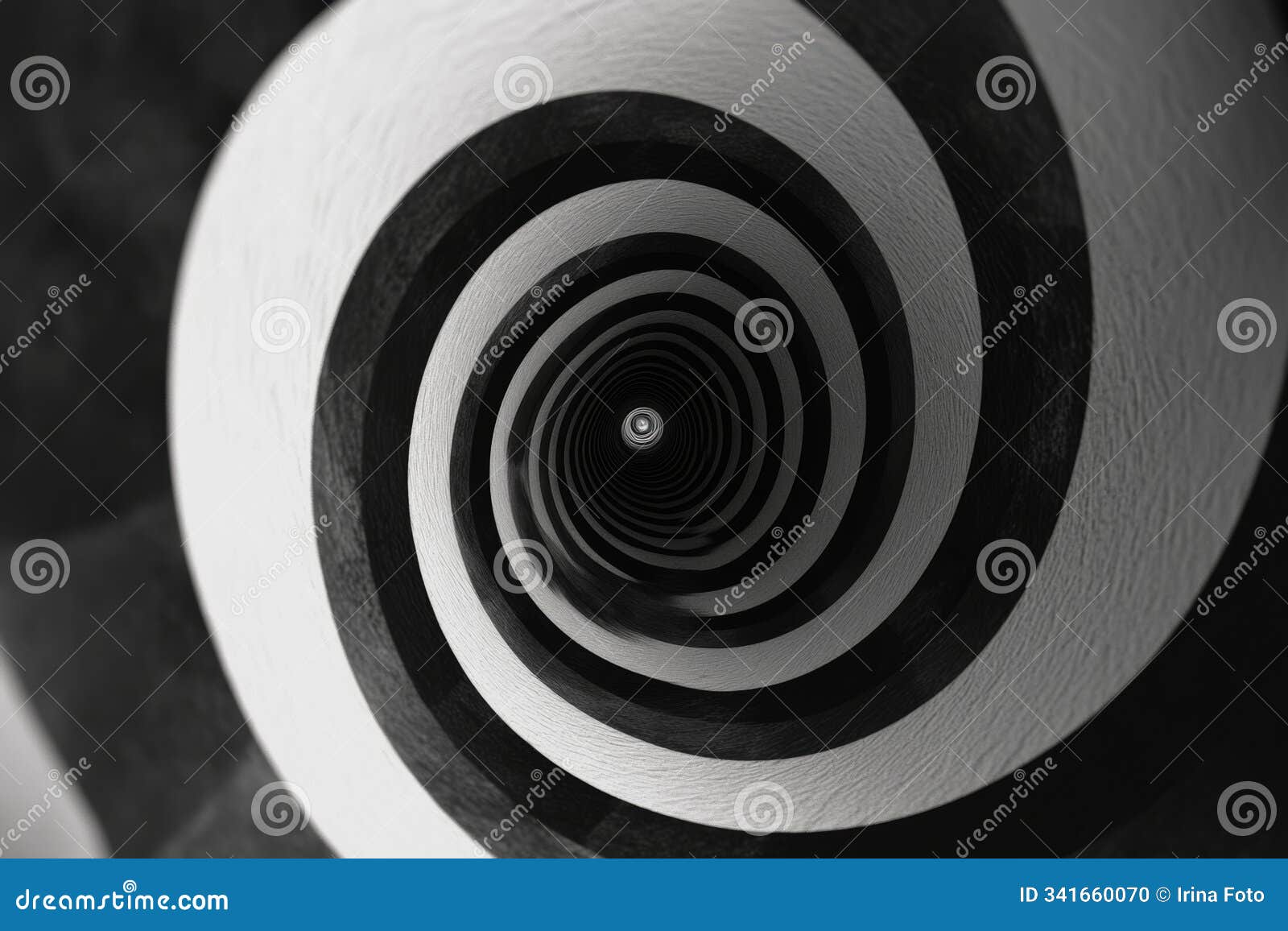 A Mesmerizing Black and White Abstract Spiral Circle Drawing the Viewer ...