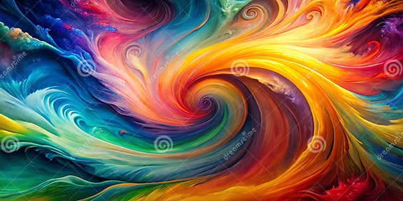 A Mesmerizing Blend of Multicolor Hues Swirling Elegantly on a Solid ...
