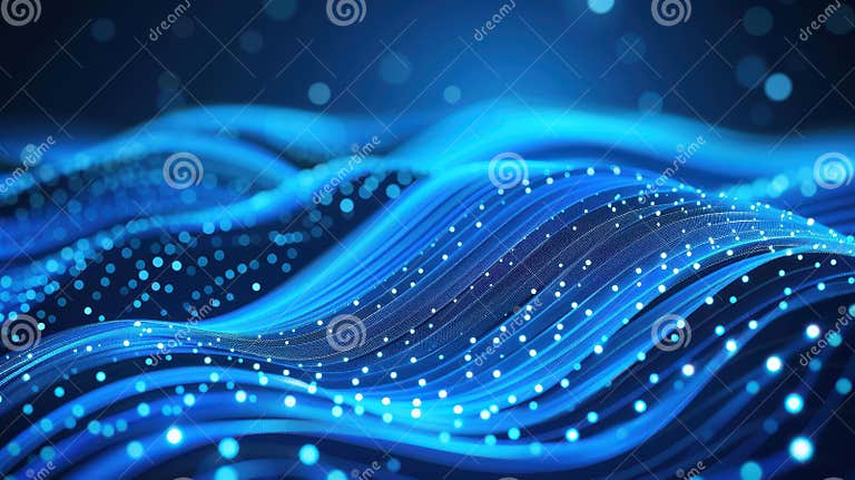 Mesmerizing Blue Digital Wave Animation for Tech Concepts. Virtual ...