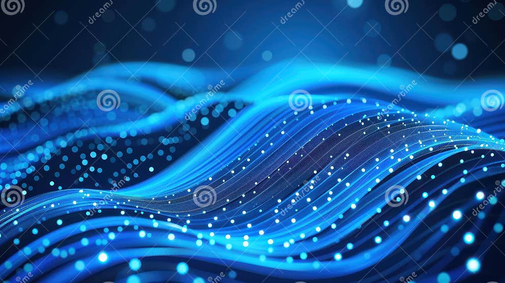 Mesmerizing Blue Digital Wave Animation for Tech Concepts. Virtual ...