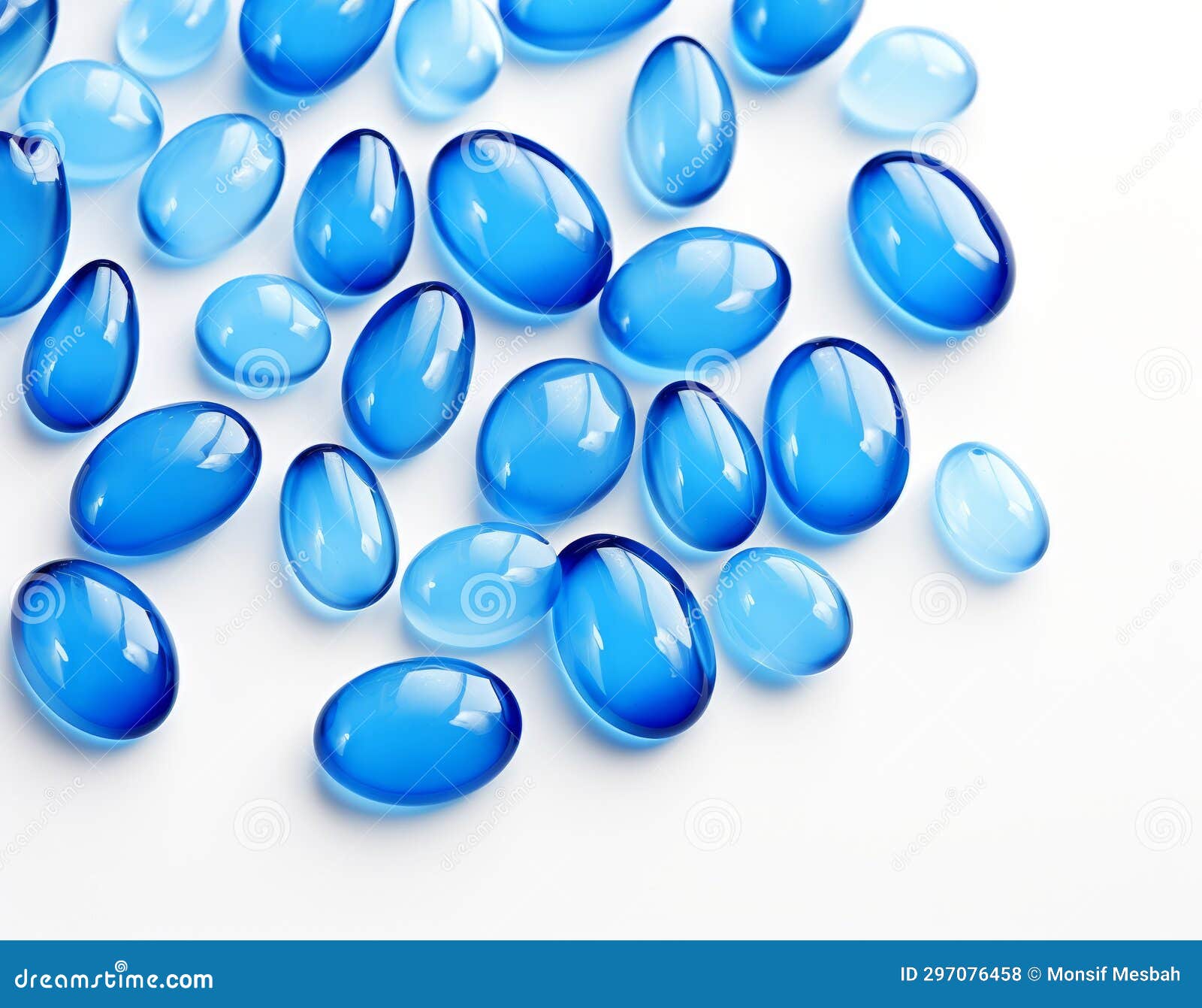 Mesmerizing Blue Drops: a Stunning Contrast on a White Canvas Stock ...