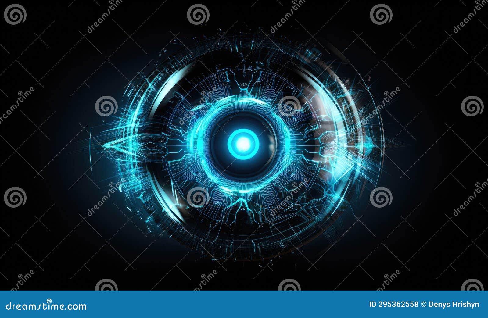 A Mesmerizing Blue Eye Shining in the Darkness Stock Illustration ...