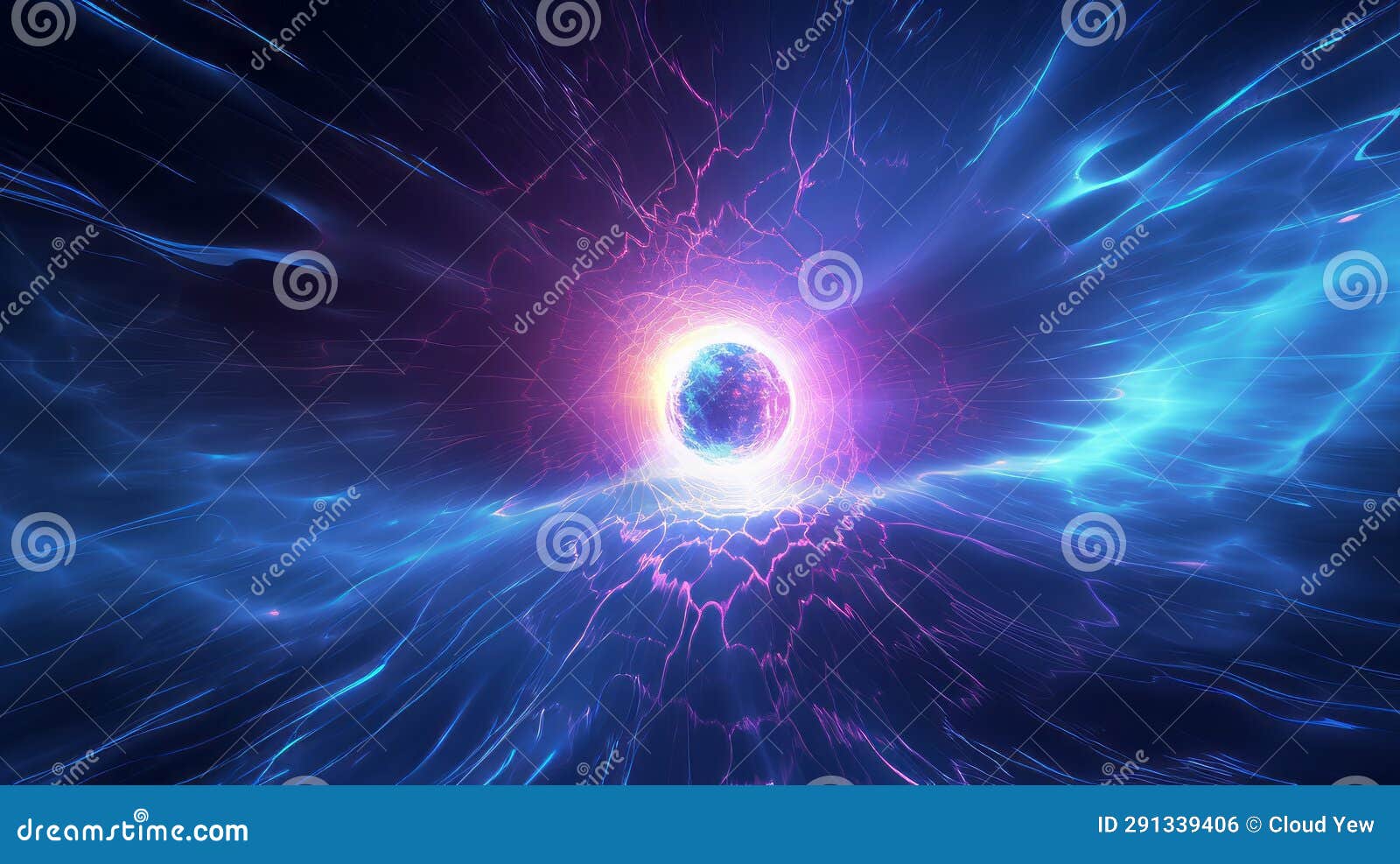 Computer Generated Image of a Blue and Purple Vortex Stock Illustration ...