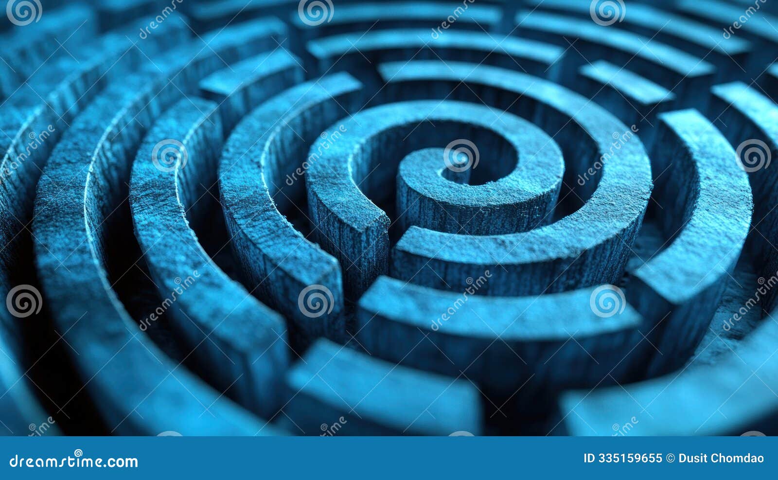 A Mesmerizing Blue Spiral Maze Design, Showcasing Intricate Wooden ...