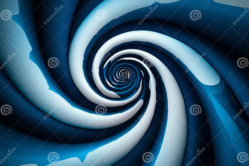 Mesmerizing Blue and White Spiral Pattern Forming a Hypnotic Vortex Stock Image - Image of ...