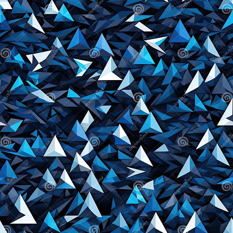 Mesmerizing Blue and White Triangle Pattern with Crystal-like ...