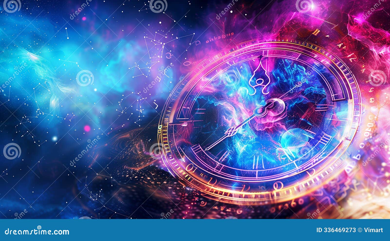 A Mesmerizing Celestial Clock Face Suspended in a Cosmic Expanse ...