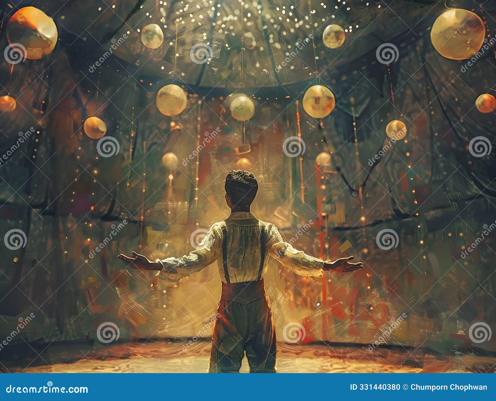 Mesmerizing Circus Performer Juggling in Dramatic Outdoor Stage ...