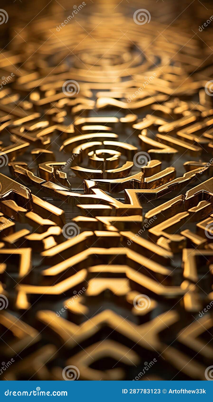 Golden Maze: a Captivating Symbol of Financial Risk Stock Illustration ...