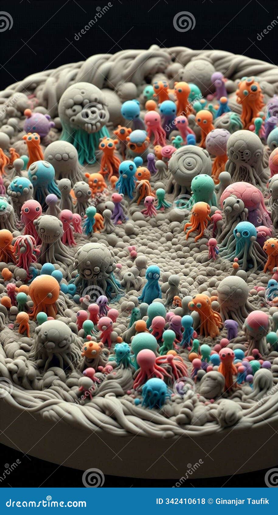 A World in a Grain of Putty Stock Illustration - Illustration of people ...