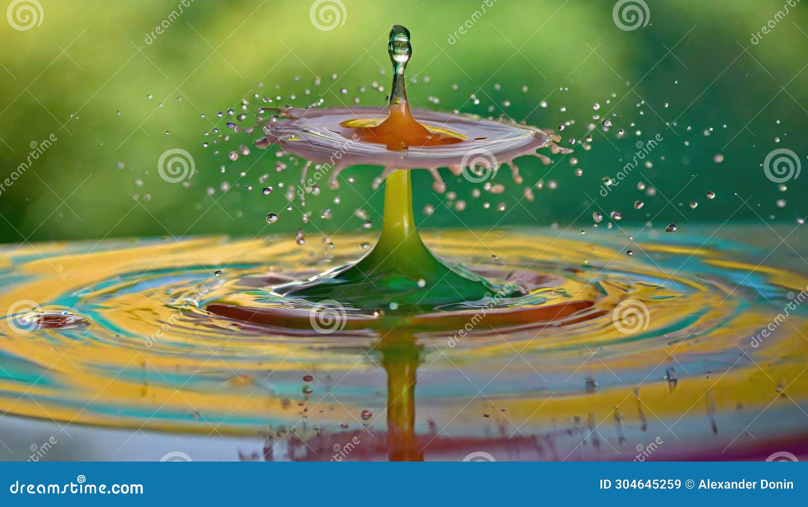 Mesmerizing Colliding Droplets Creating Beautiful Visual Impact Stock ...
