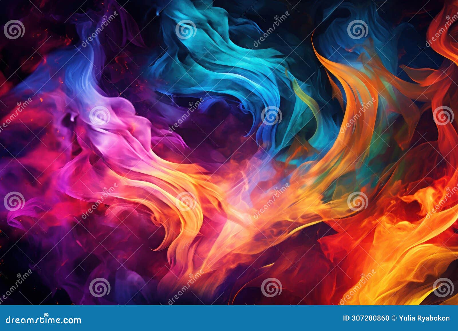 Mesmerizing Colorful Phoenix Flame. Hot Animal Burn Stock Illustration ...