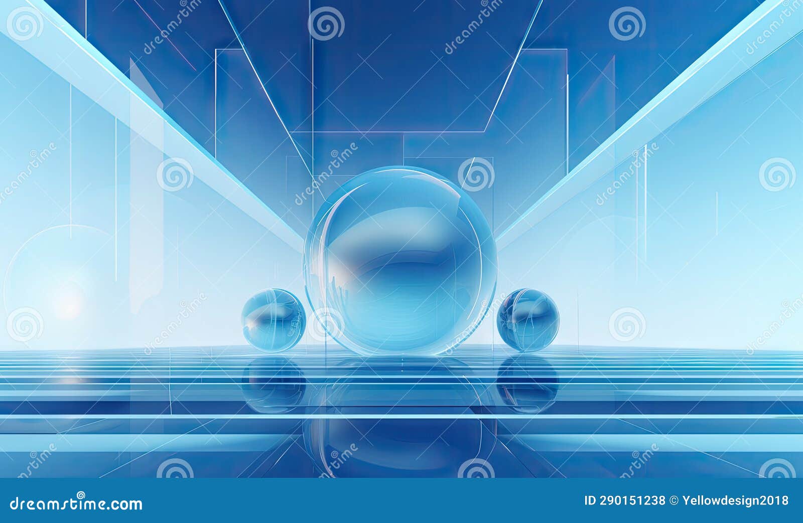 Mesmerizing Composition of Vibrant Blue Orbs. Created by AI Tools Stock ...