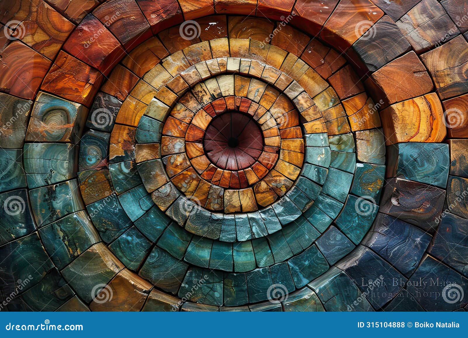 Mesmerizing Concentric Circles of Colorful Marble Tiles Forming a ...