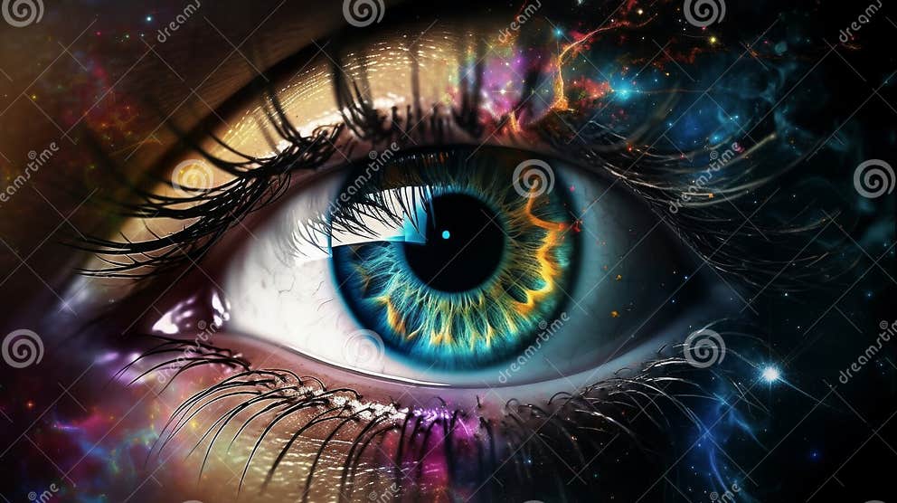 Mesmerizing Cosmic Eye with Vibrant Colors and Galactic Patterns ...
