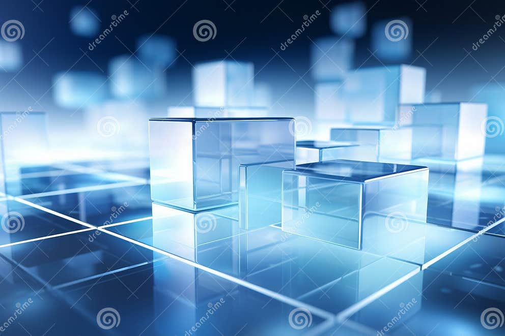 Mesmerizing Cube Illusions Overlapping Blue and White Shapes Creating a ...