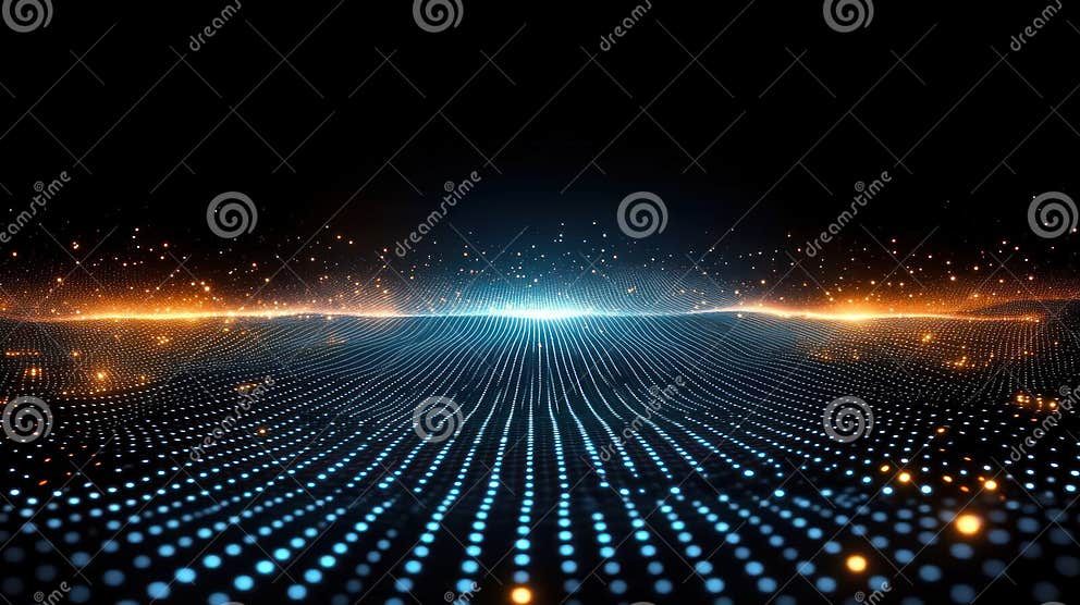 Mesmerizing Cyber Inspired Visual of Luminous Data Particles Creating ...
