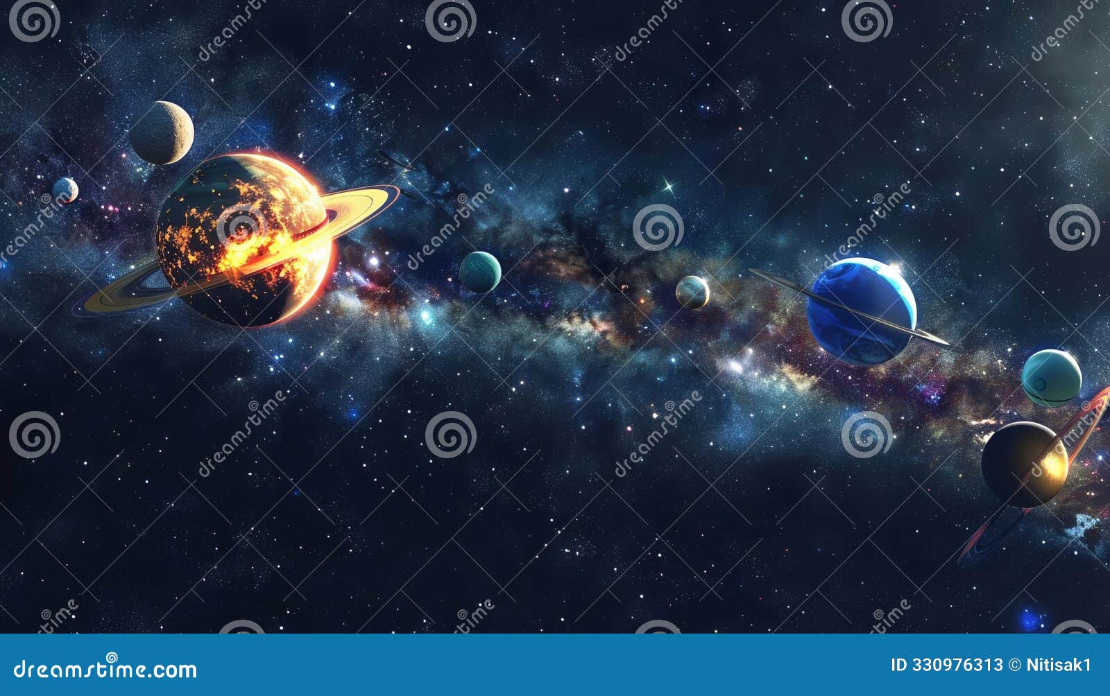 224 Mesmerizing 3D Cartoon Celestial Phenomenon of Planetary Alignment ...