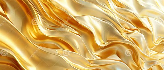 Mesmerizing 3D Golden Texture Flowing in Abstract Background Stock ...