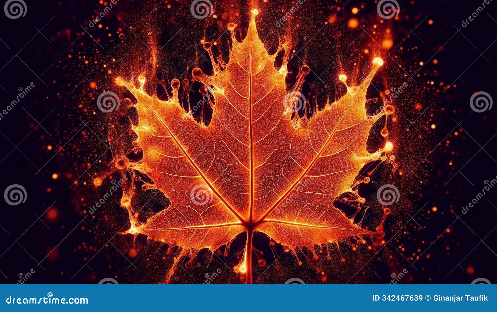 The Science of Burning Beauty: a Maple Leaf S Transformation Stock ...