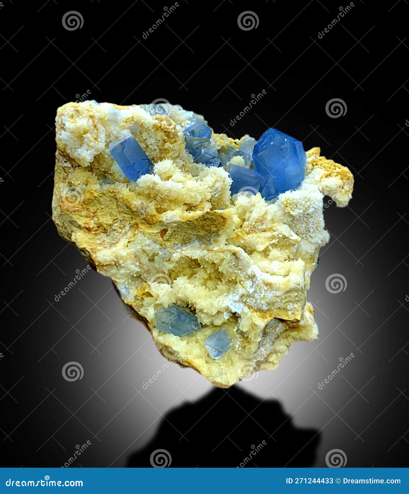 Mesmerizing Deep Blue Celestine Celestite with Calcite Matrix Specimen ...