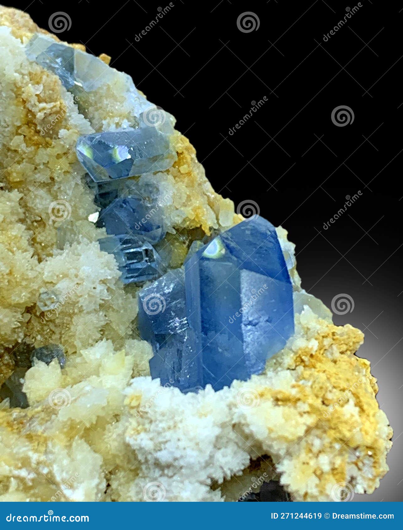 Blue Celestine With Calcite Matrix Mineral Specimen From Afghanistan ...
