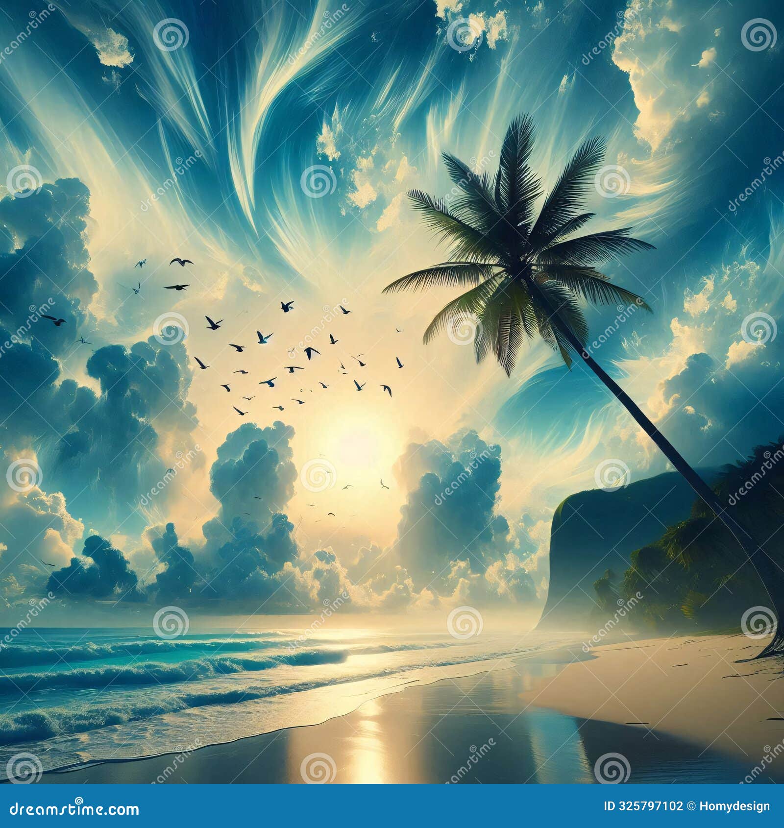 A Mesmerizing Digital Artwork Emerges: A Surreal Beachscape With ...