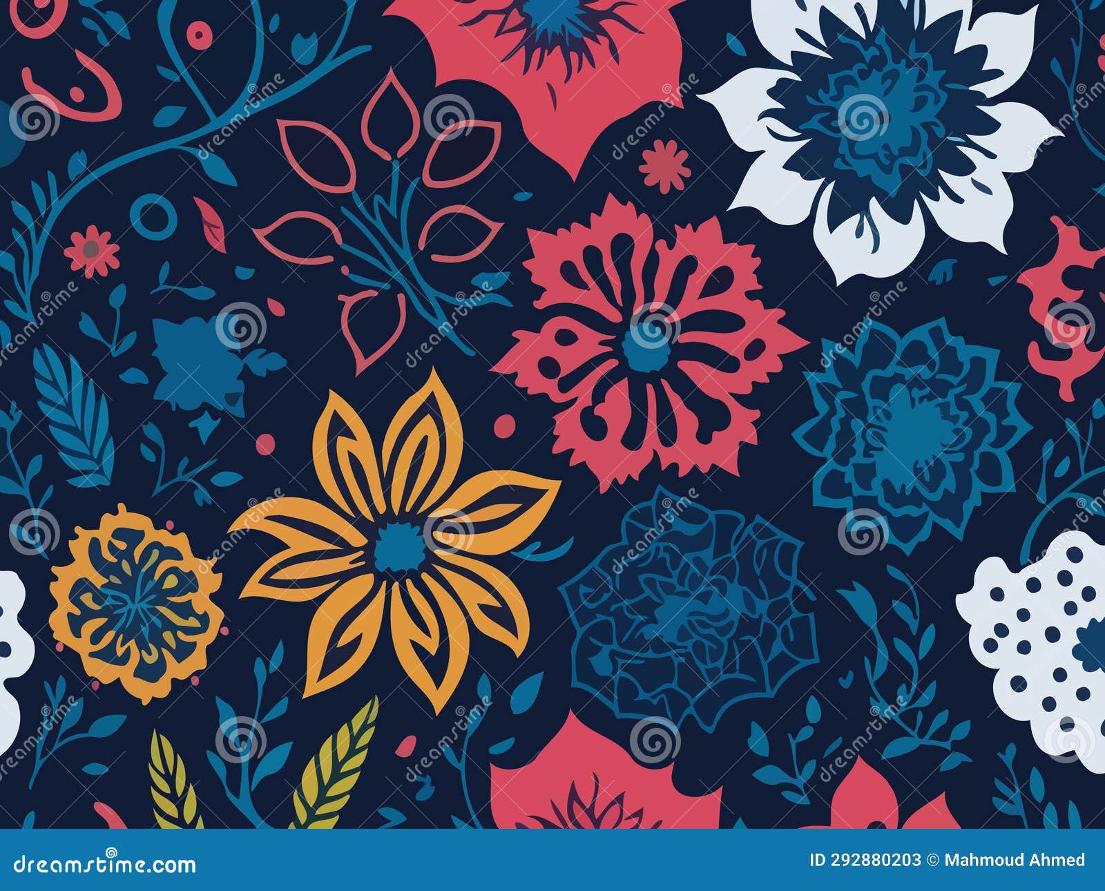 Abstract Floral Pattern Vector Stock Illustration - Illustration of ...
