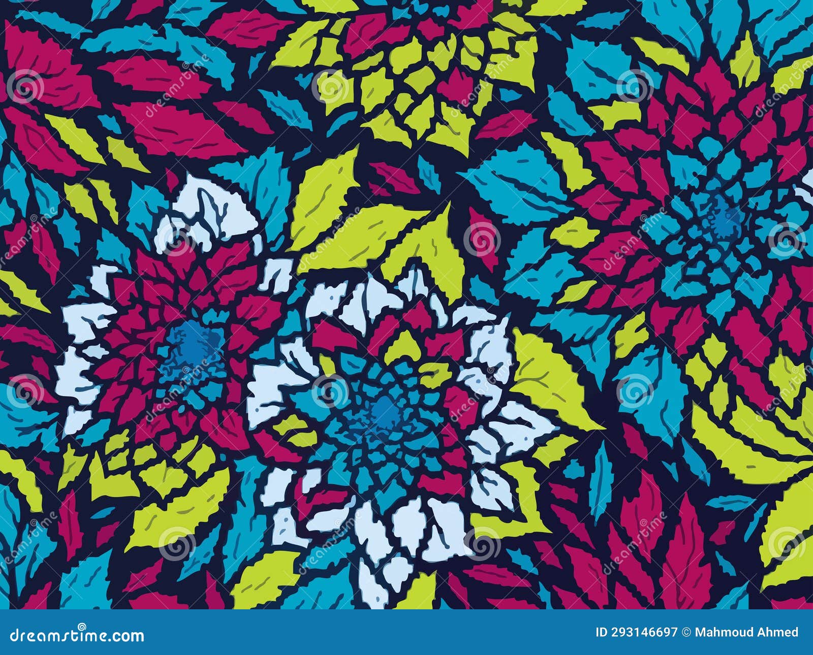 Modern Floral Vector Artwork Stock Illustration - Illustration of ...