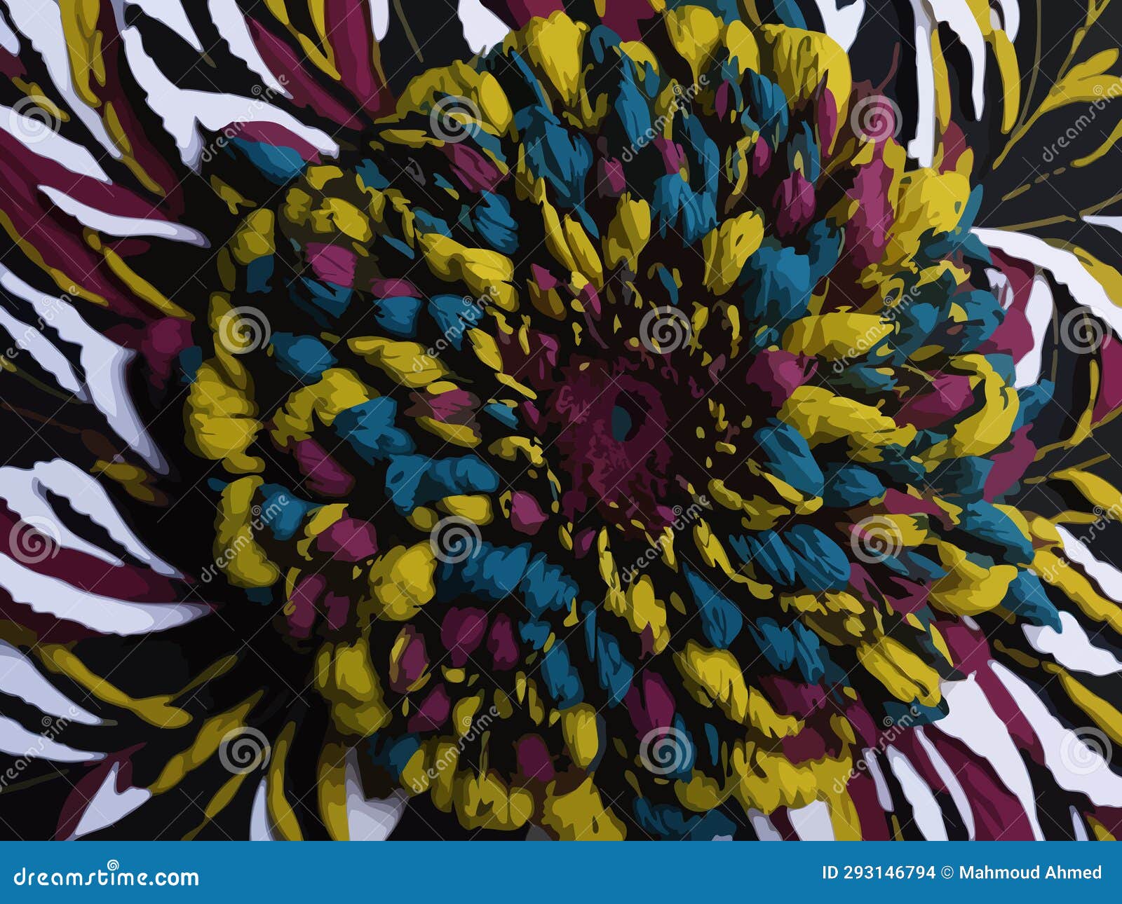 Funky Floral Pattern Background Stock Photo - Image of cotton, colorful ...