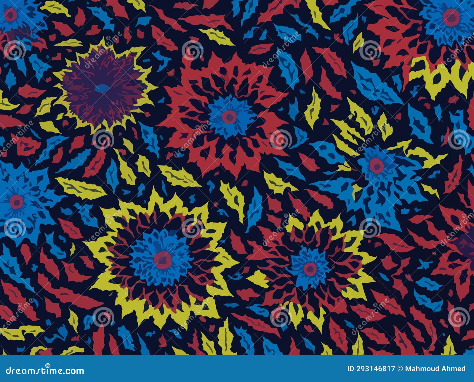 Funky Floral Pattern Background Stock Image - Image of clothing, fabric ...