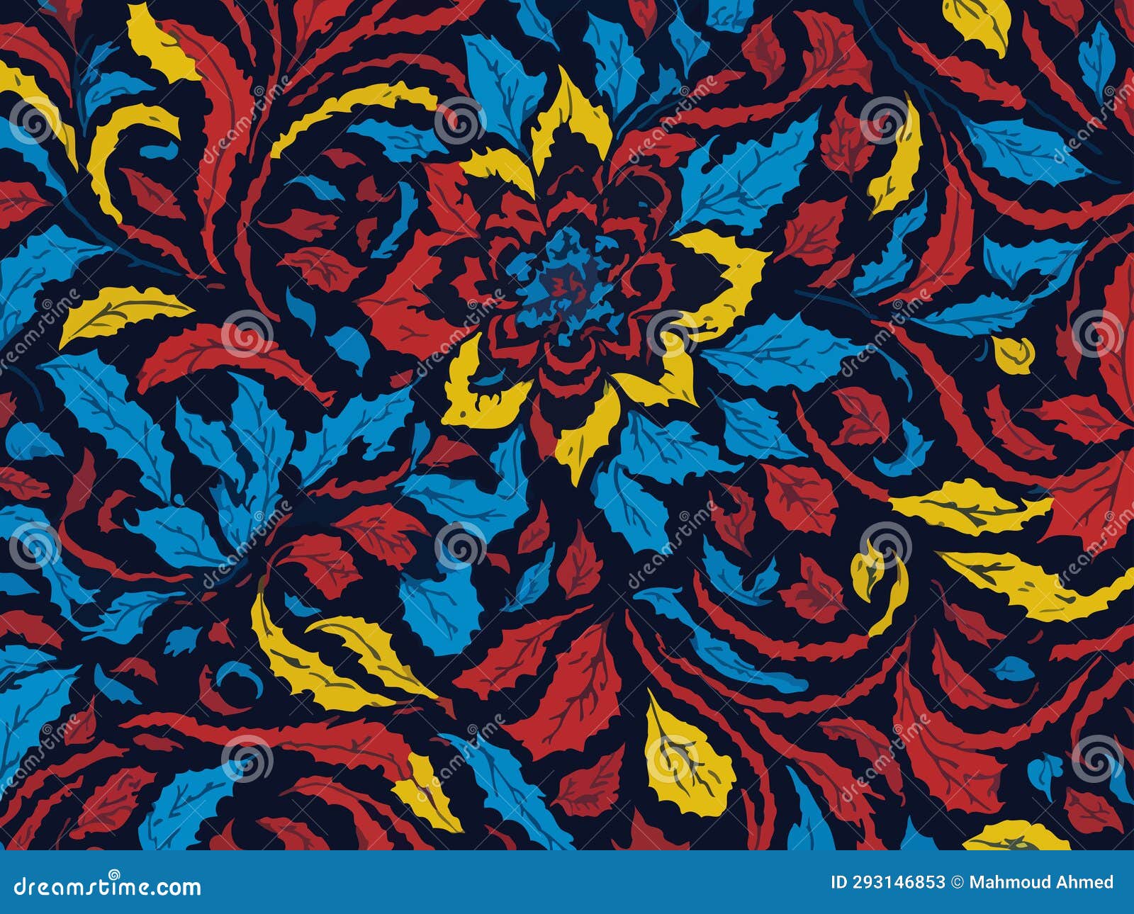 Funky Floral Pattern Background Stock Illustration - Illustration of ...