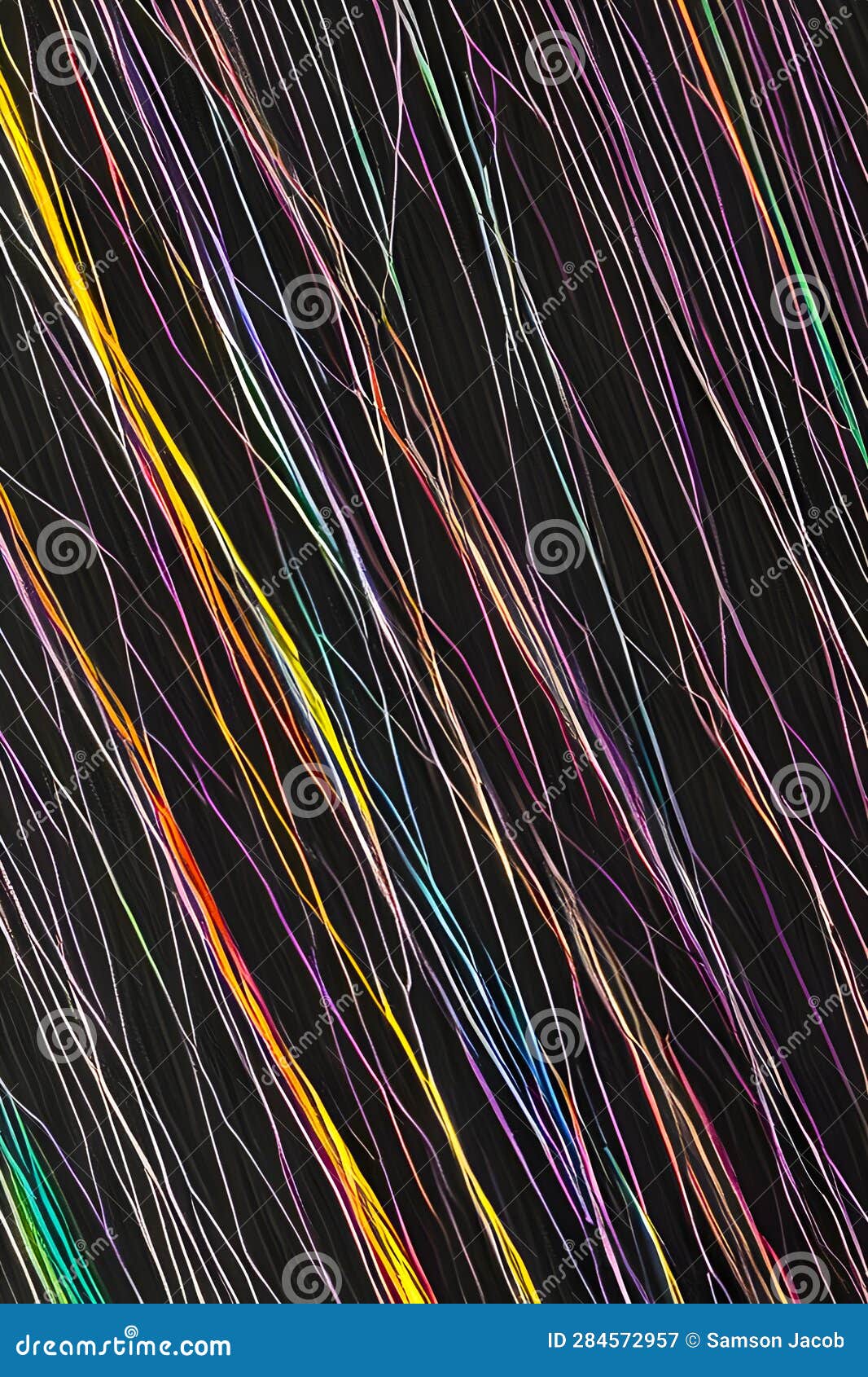 Intricate Threads and Lines Scattered on a Dark Background Generated by ...