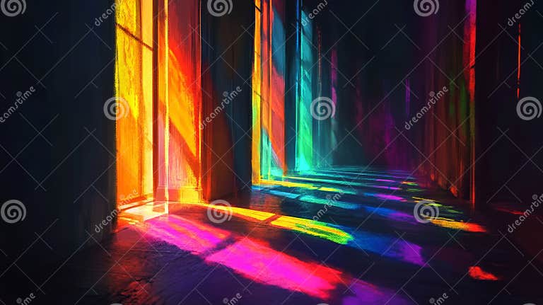 Mesmerizing Display of Multicolored Light Beams Streaming through ...