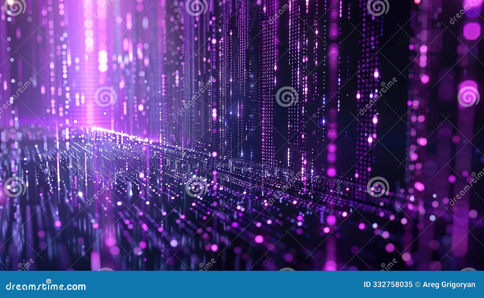 A Mesmerizing Display of Vertical Purple Lights Stock Illustration ...