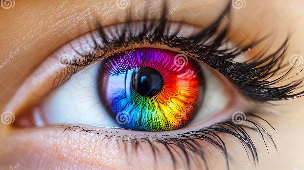 Mesmerizing Eye with Vibrant Color Iris Illustration Stock Photo ...