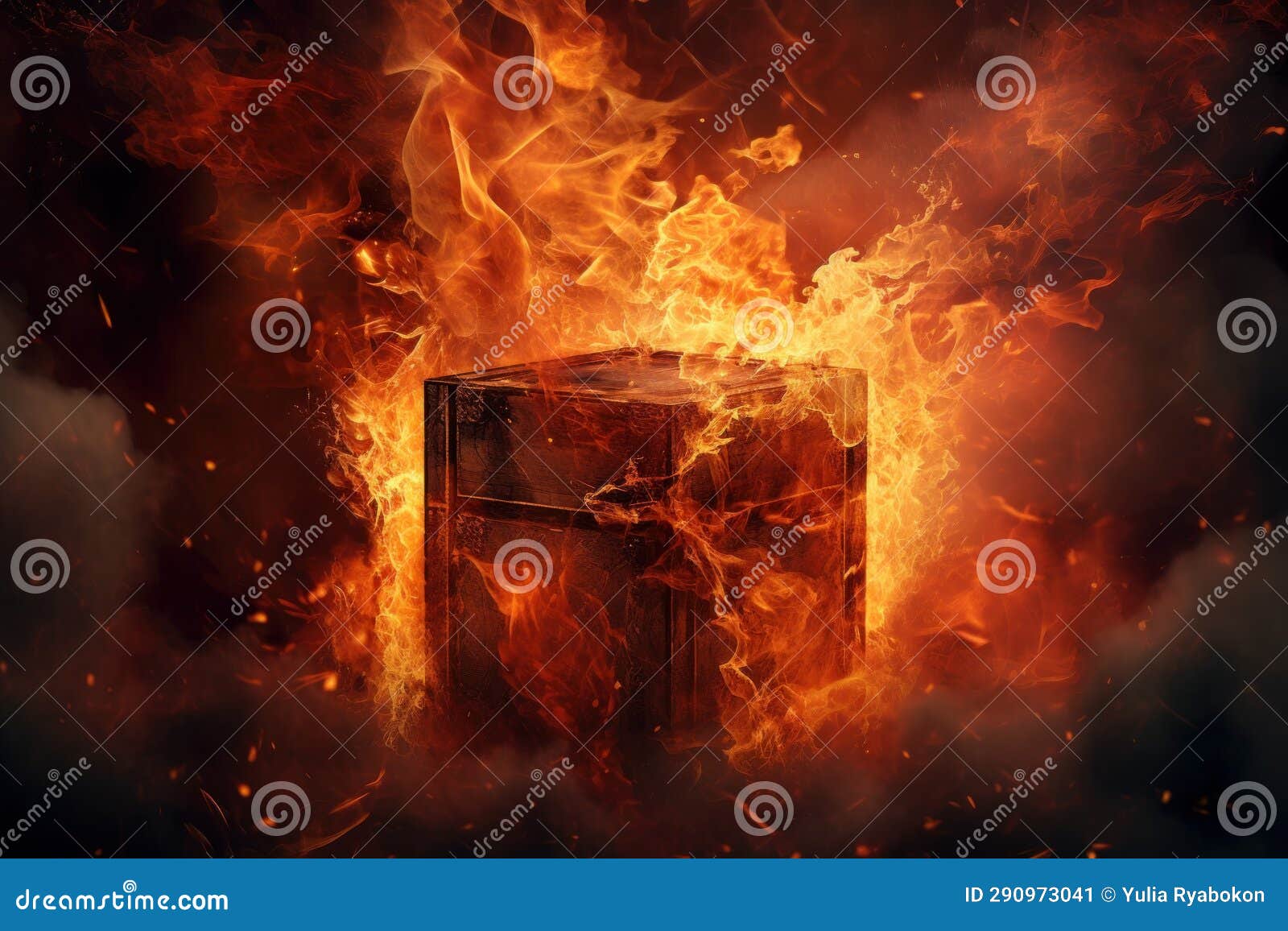Mesmerizing Fire Cube Background. Generate Ai Stock Illustration ...
