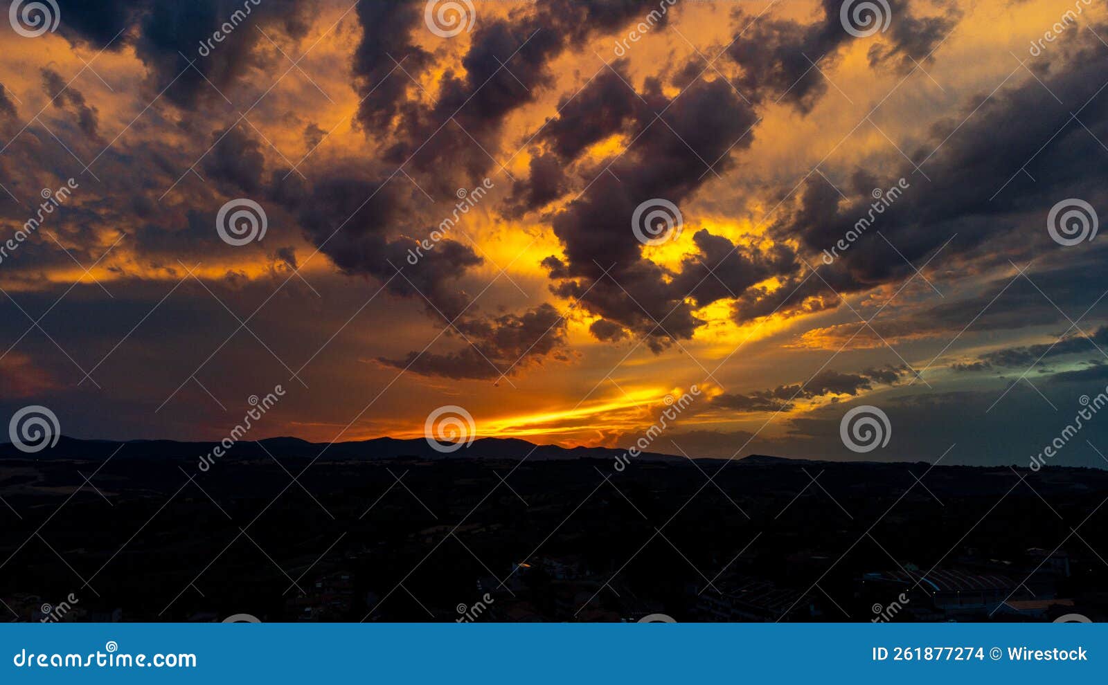 Flaming Sunset At Nightcliff Beach, Darwin NT Australia, Framed By An ...
