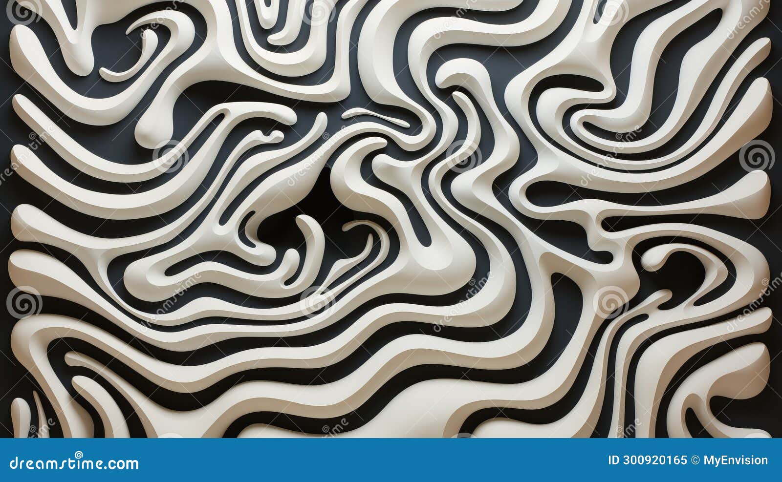 A White and Black Wavy Pattern Stock Illustration - Illustration of ...