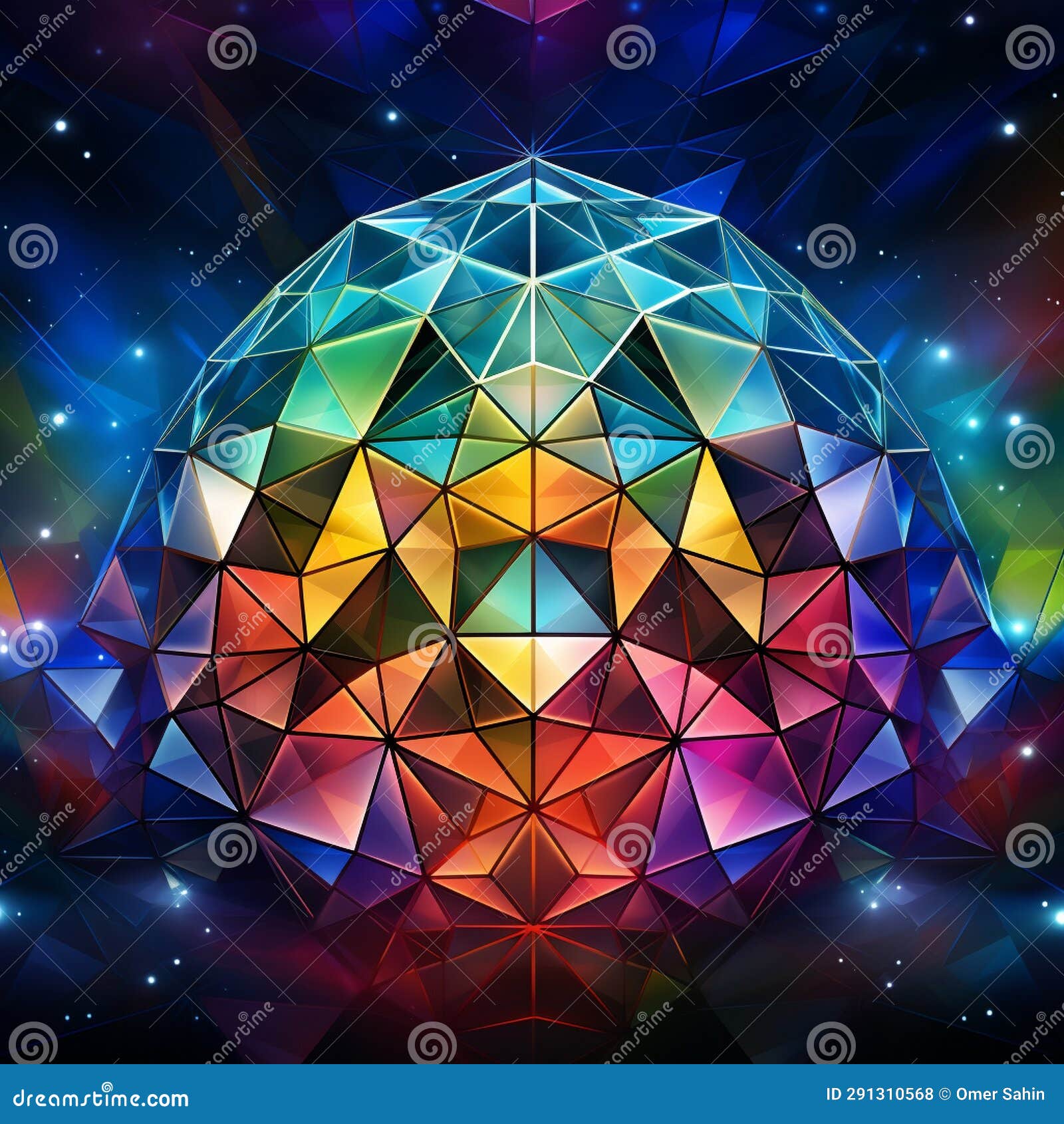 Mesmerizing Geodesic Structure with Vibrant Colors and Intricate ...