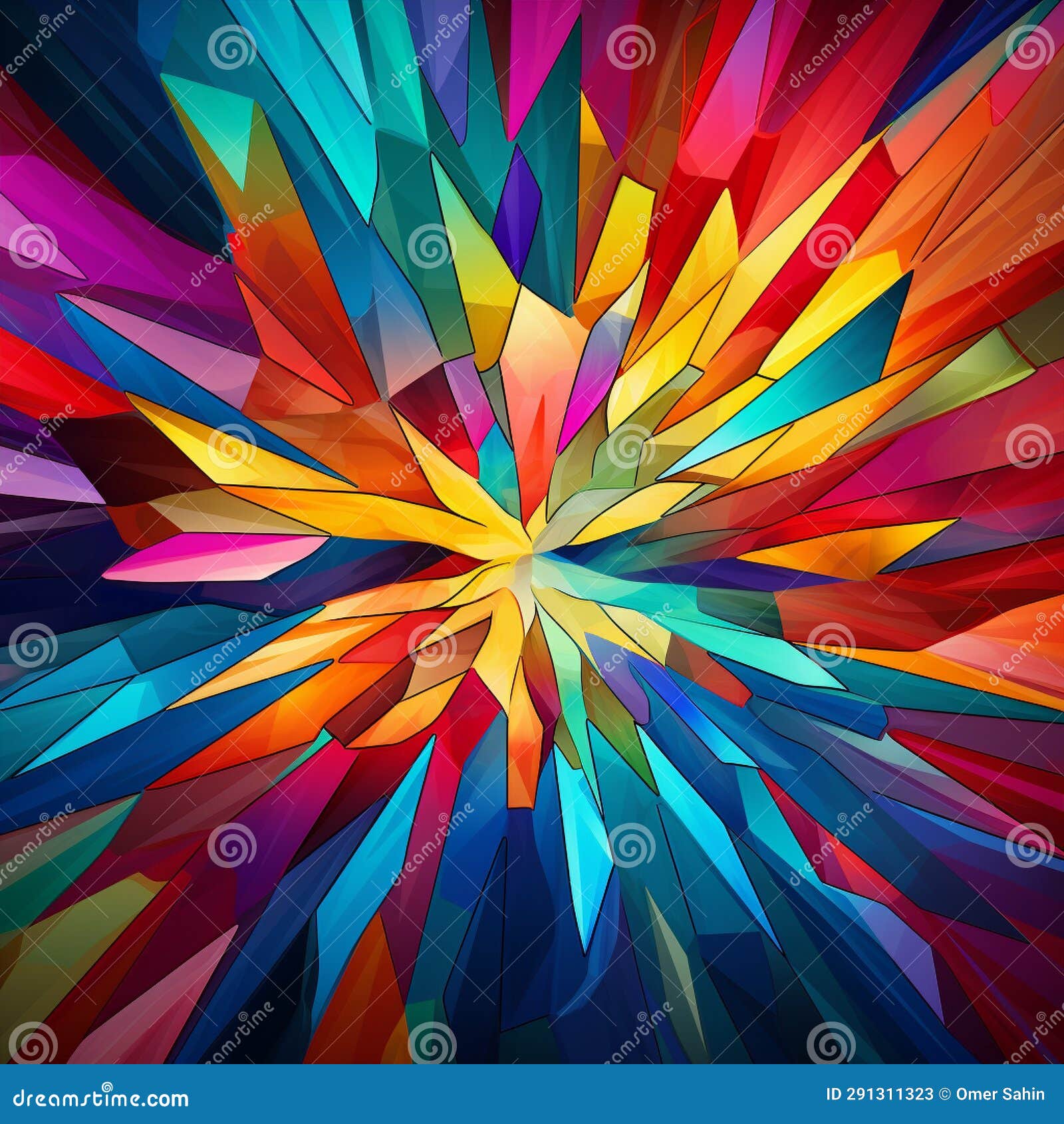 Mesmerizing Geometric Pattern with Vibrant Shapes Stock Illustration ...