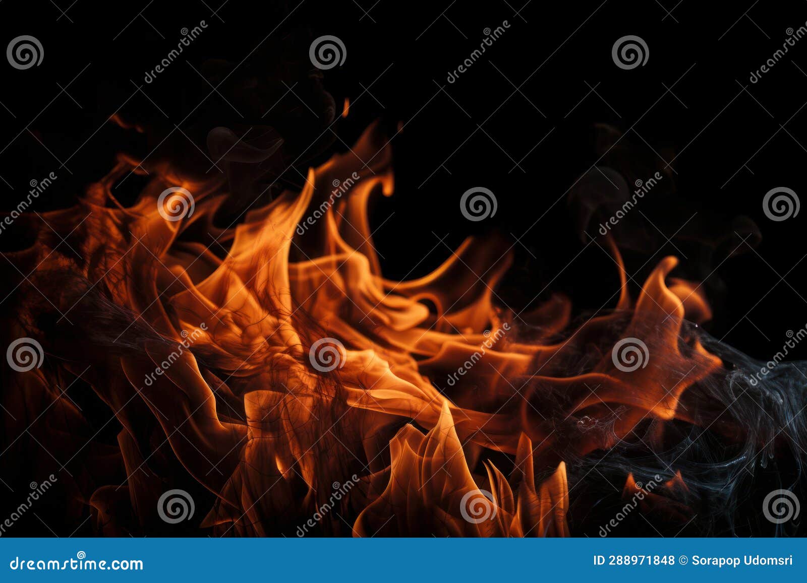 The Mesmerizing Glow of Flames Against a Black Background Stock Photo ...