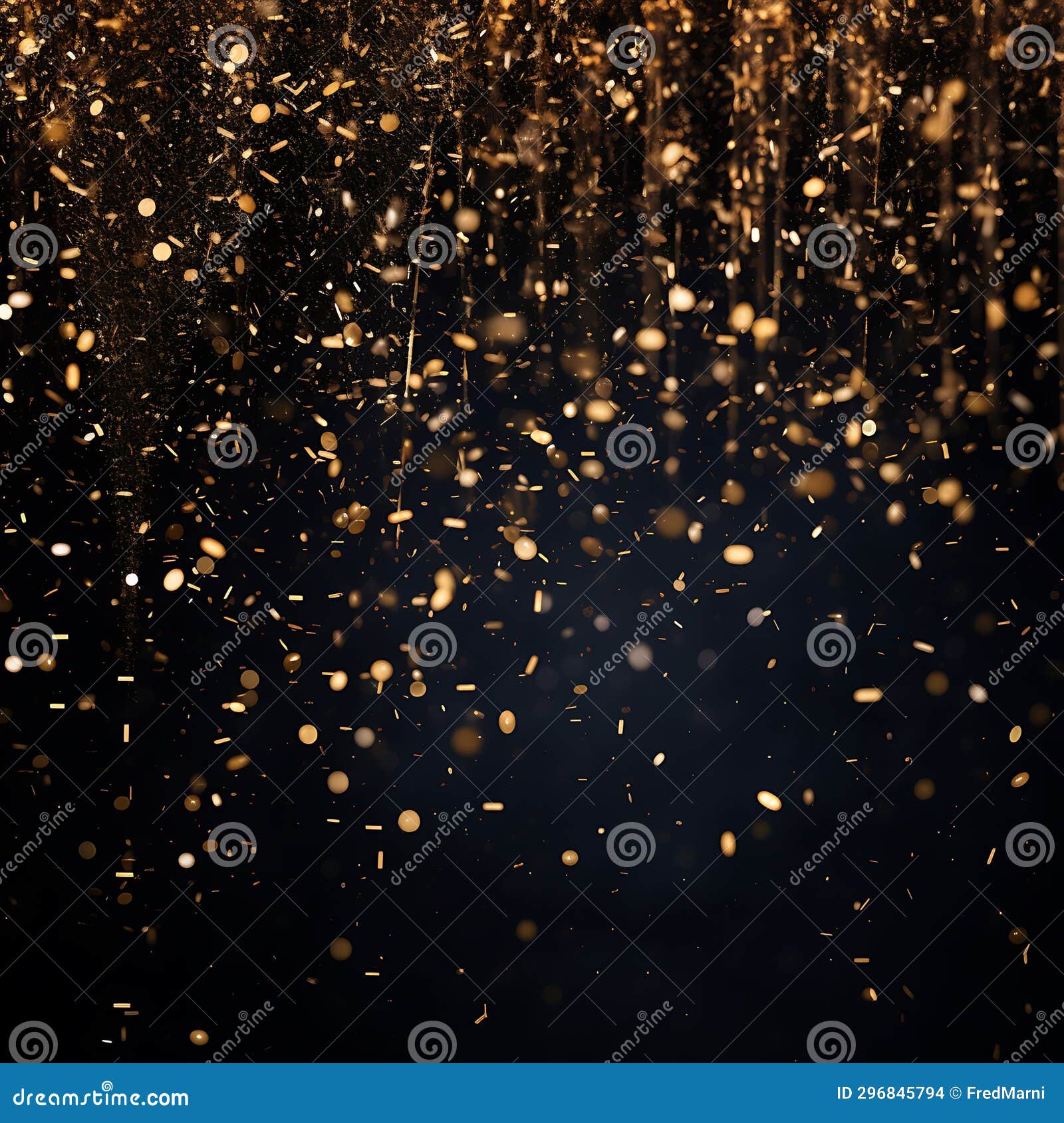 Gold Particles Falling from the Sky Stock Illustration - Illustration ...
