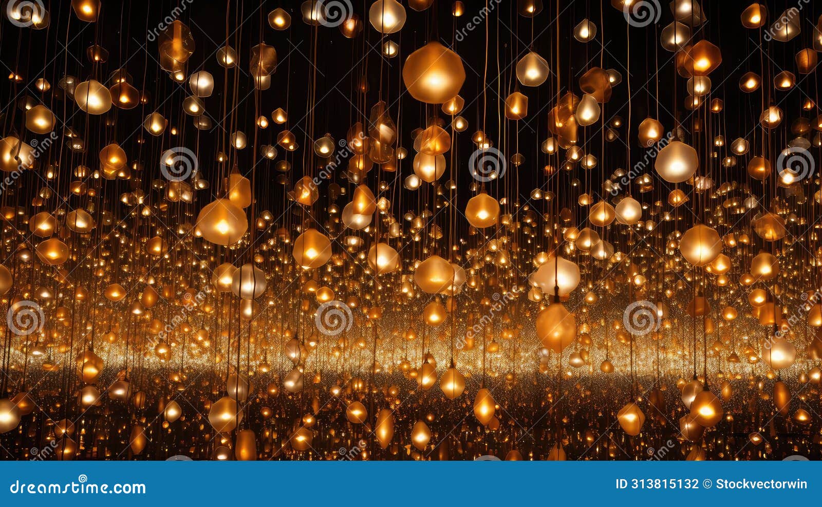 Mesmerizing Hanging Lights Background Stock Illustration - Illustration ...