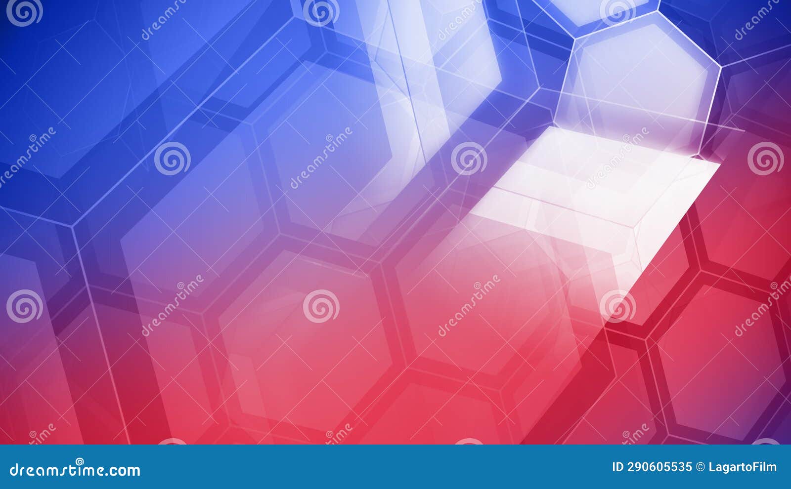 Mesmerizing Hexagon Animation Red and Blue Shapes Flowing in a ...