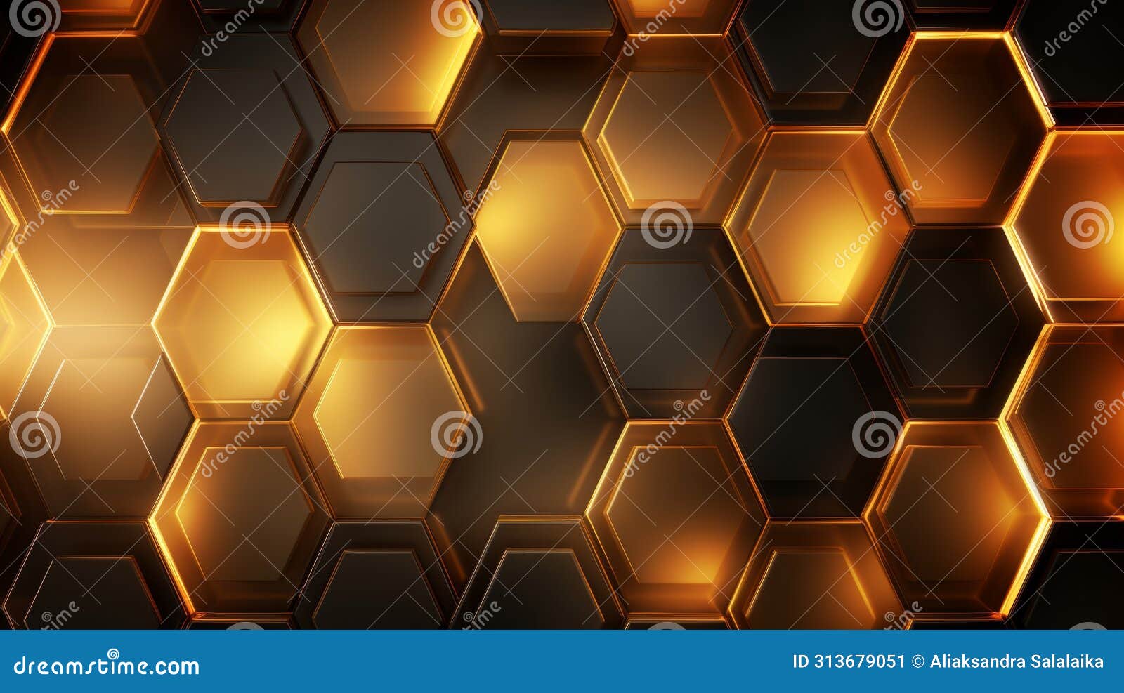Mesmerizing Hexagon Pattern Abstract Background with Glowing Lights for ...