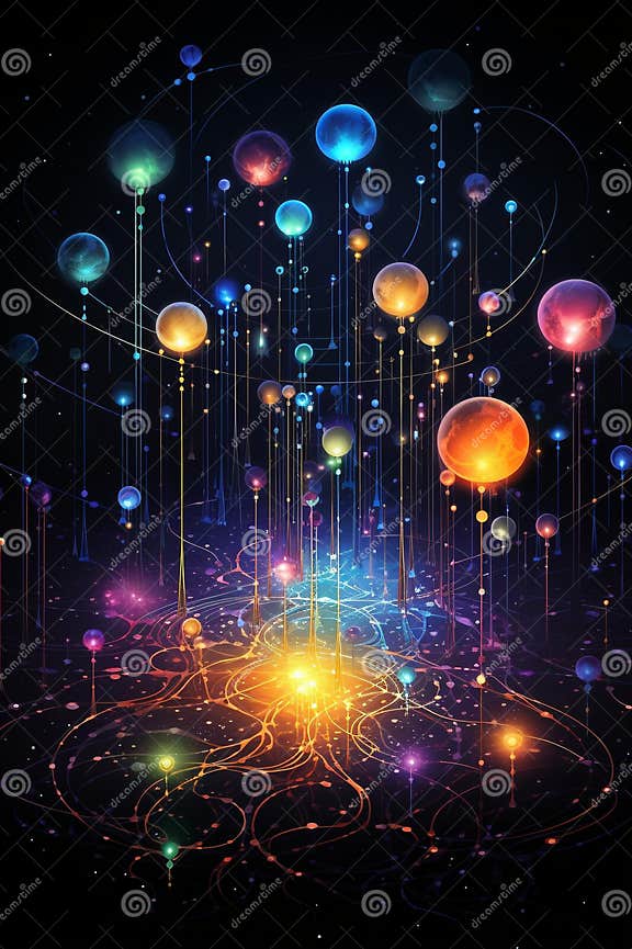 Interconnected Celestial Matrix: a Futuristic Digital Illustration ... Interconnected Celestial Matrix: a Futuristic Digital Illustration ...