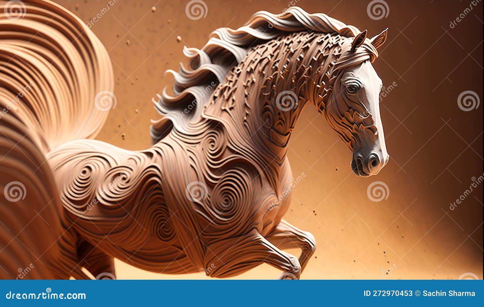 Mesmerizing Horse Art in the Unique Style of Continuous Droste Abstract ...