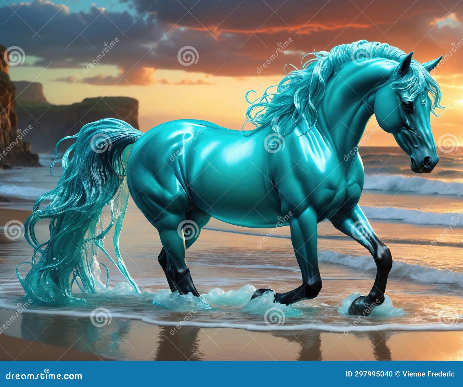 Foamy Whispers: a Radiant Hyperrealistic Equine Tale Stock Illustration ...